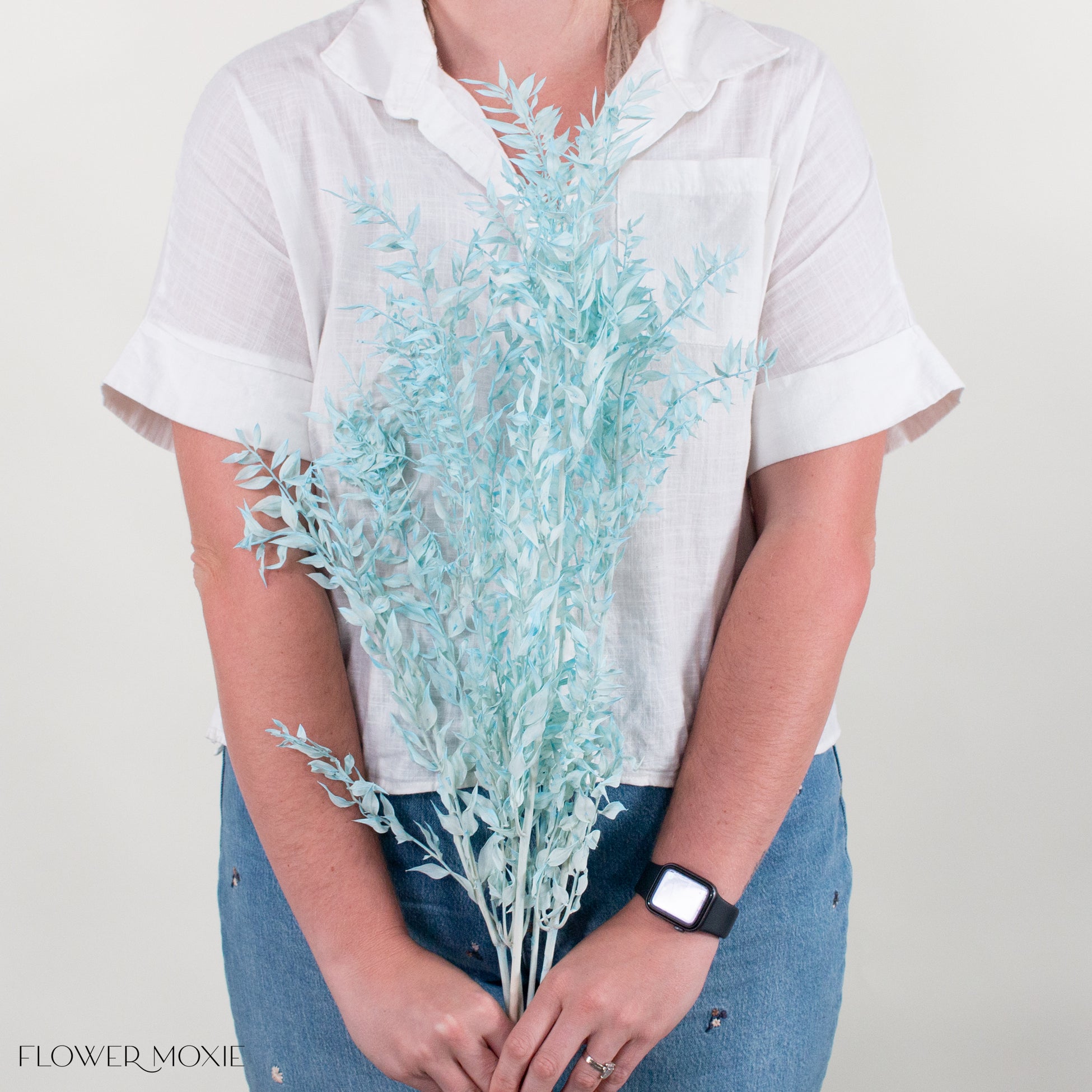 Preserved Blue Italian Ruscus | DIY Flower Supply – Flower Moxie Supply