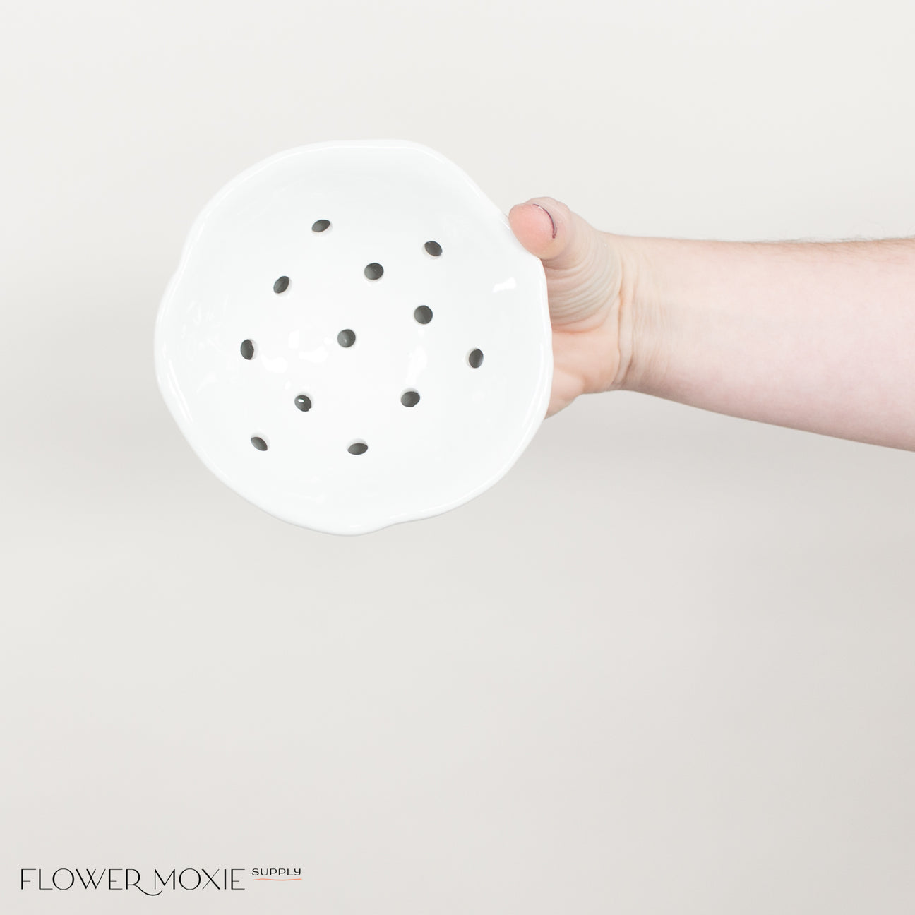 White Ceramic Floral Frog | Foam Free Floristry – Flower Moxie Supply